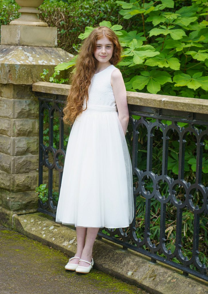 Girls Eliza Dress in White - Occasionwear for Kids