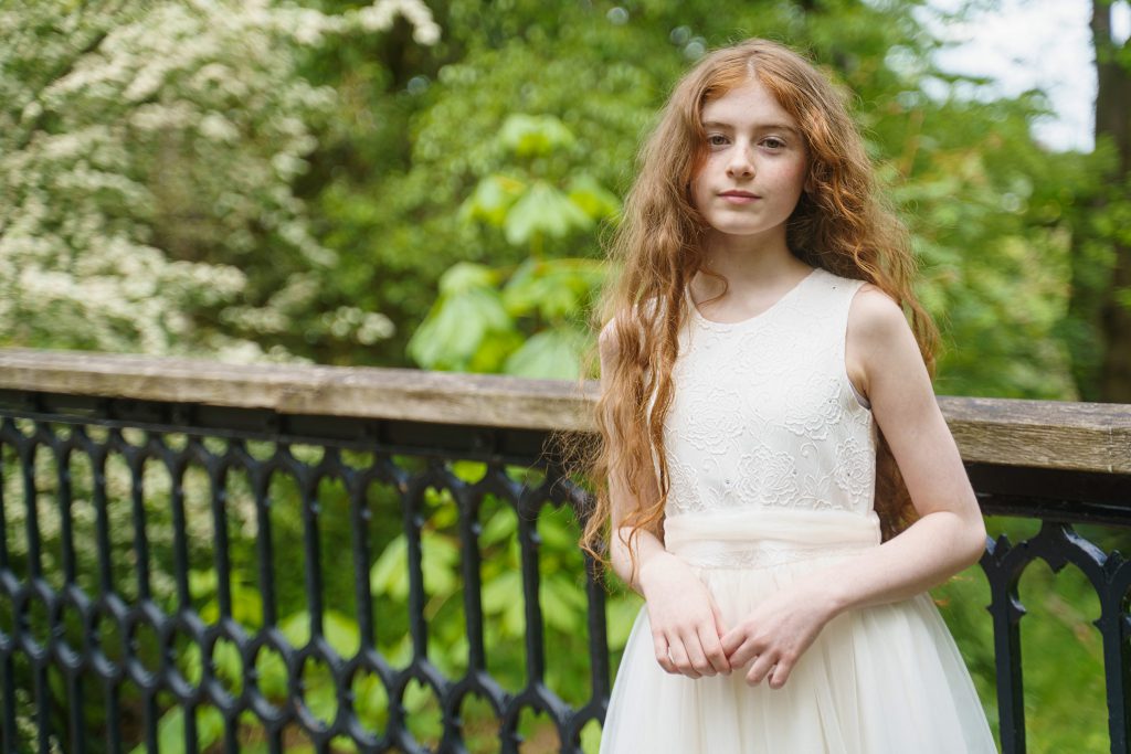 Girls Eliza Dress in White - Occasionwear for Kids