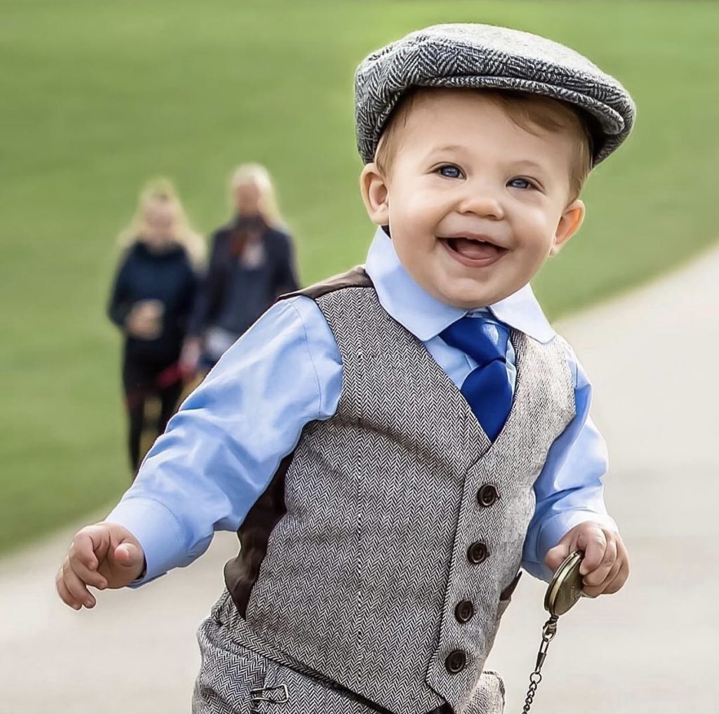 Boys 4 Piece Brown Herringbone Tweed Suit - Occasionwear for Kids