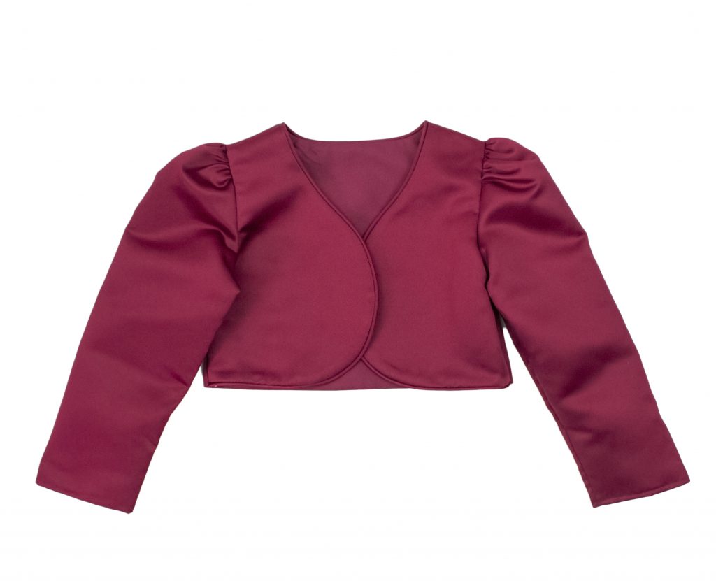 Girls Long Sleeve Wine Bolero - Occasionwear for Kids