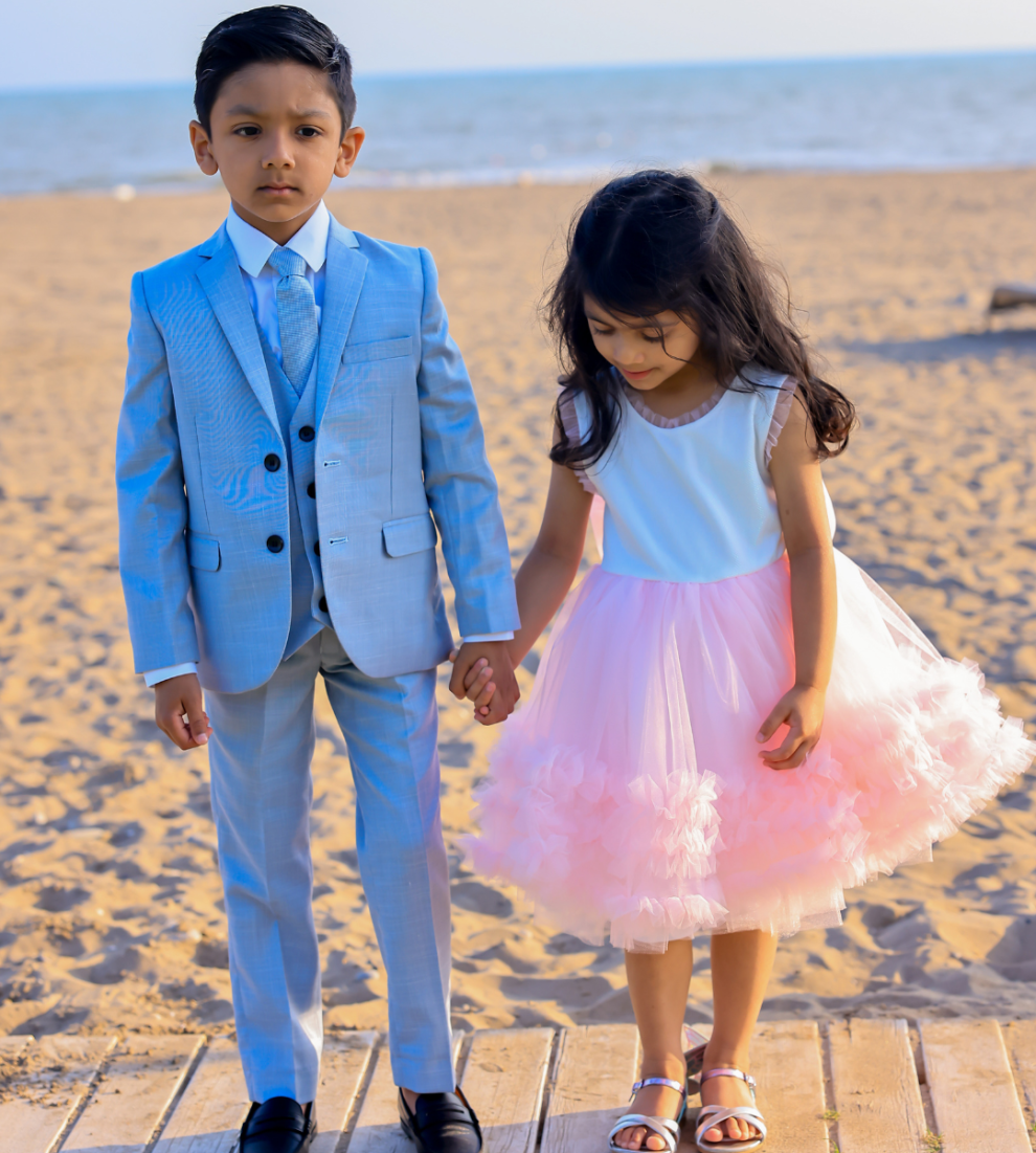 Baby Boys 5 Piece Light Blue Suit Milano Mayfair - Occasionwear for Kids