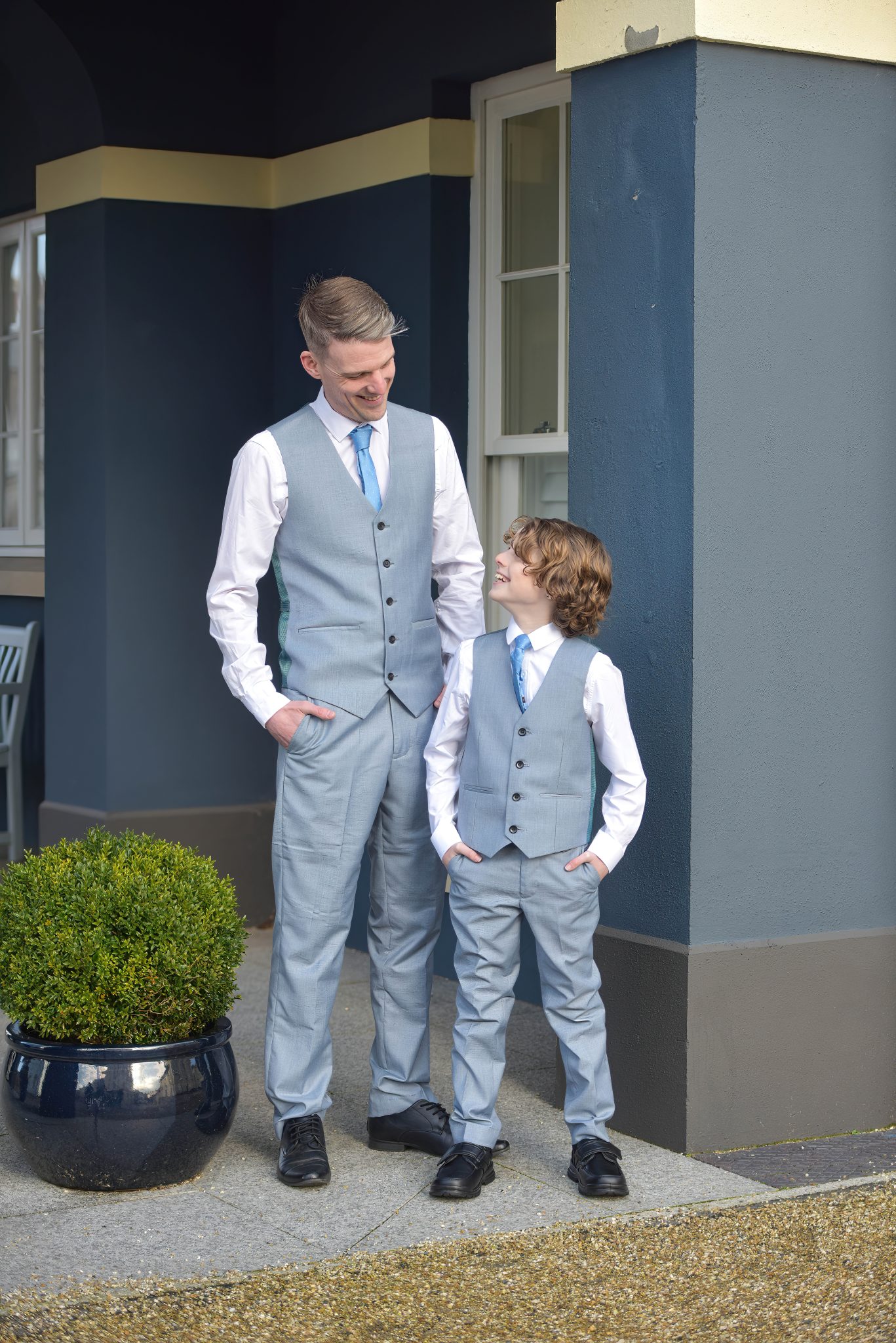 Mens Three Piece Light Grey Suit Milano Mayfair - Occasionwear for Kids