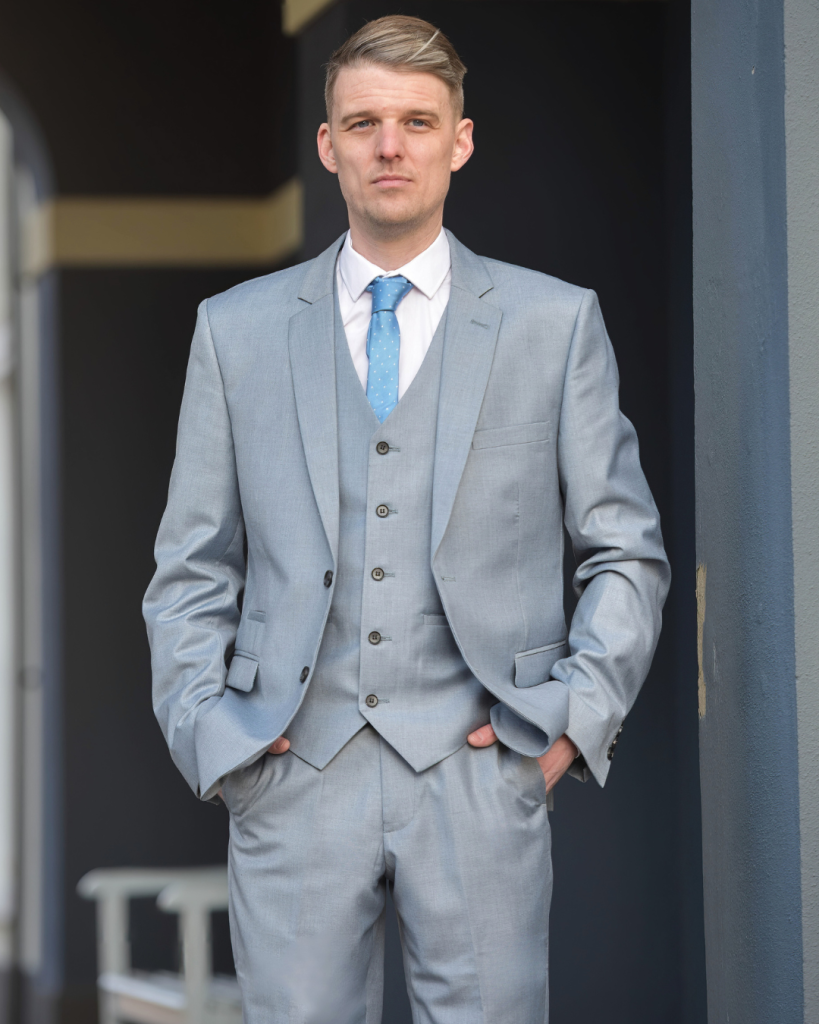 Mens Three Piece Light Grey Suit Milano Mayfair - Occasionwear for Kids